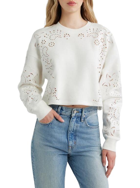 LOVESHACKFANCY Abrah Bandana Eyelet Fleece Short